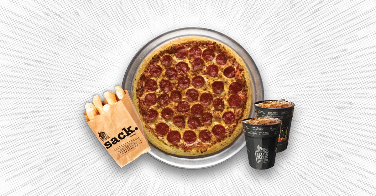 Deal Deal Day: Pizza. Stix. Drinks. $13.99. – HotBox Pizza